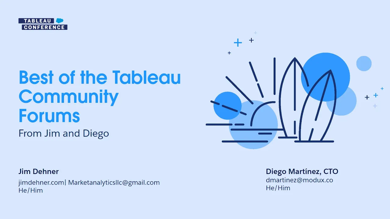 TC24: Best of the Tableau Community Forums from Jim and Diego - Modux